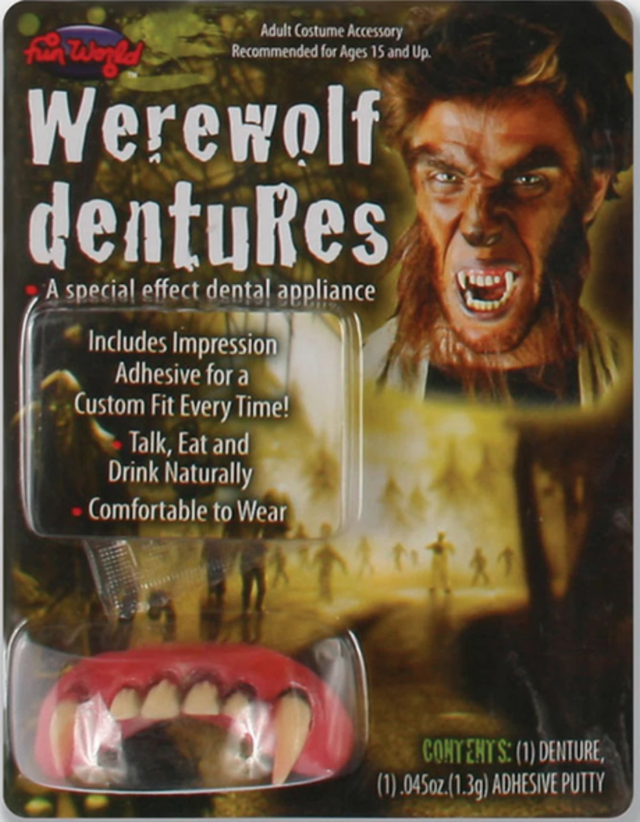 Werewolf Deluxe Fake Teeth | Halloween Costume Accessory – Costume N ...